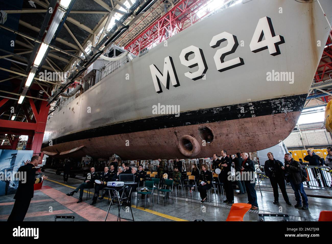 Illustration picture shows the M924 marine minehunter Primula, during a ...