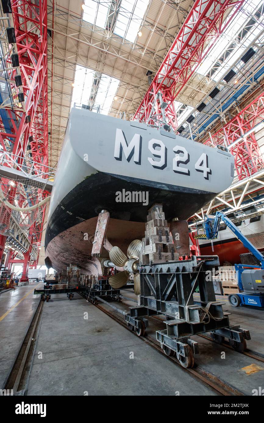 Illustration picture shows the M924 marine minehunter Primula, during a ...