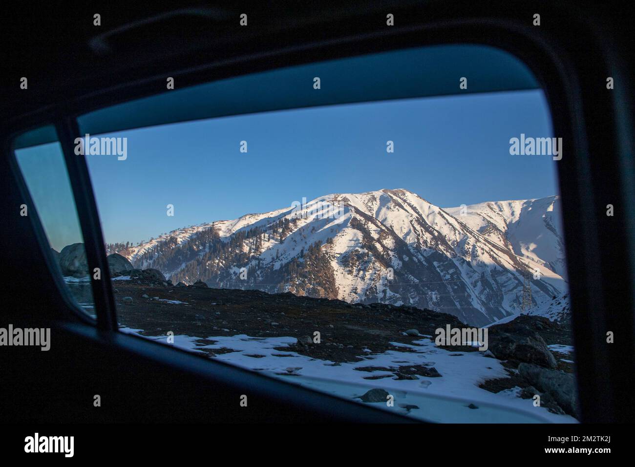 Srinagar, India. 12th Dec, 2022. General view of snow covered mountains ...