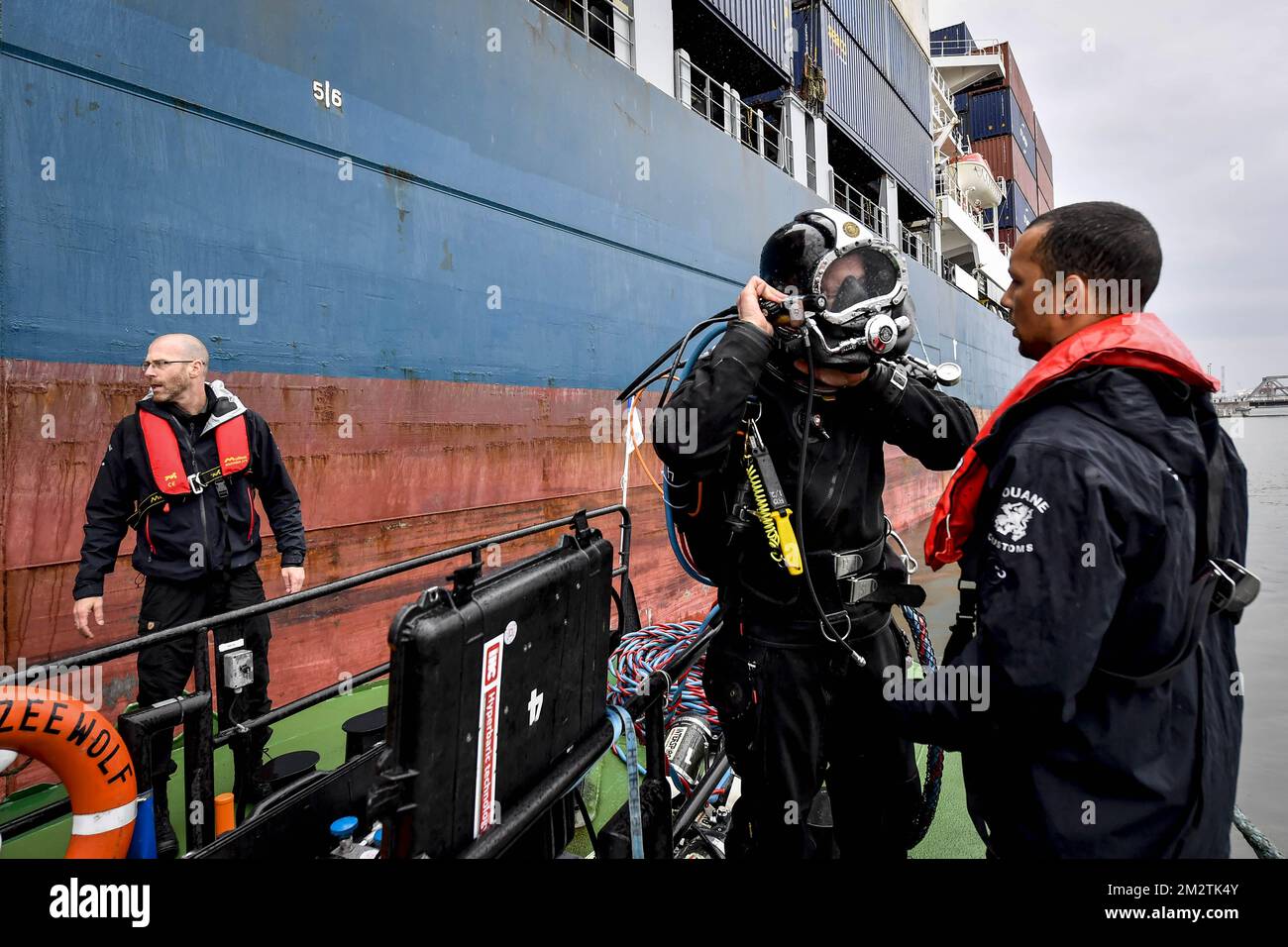Illustration picture shows a diver during a press visit during a ...