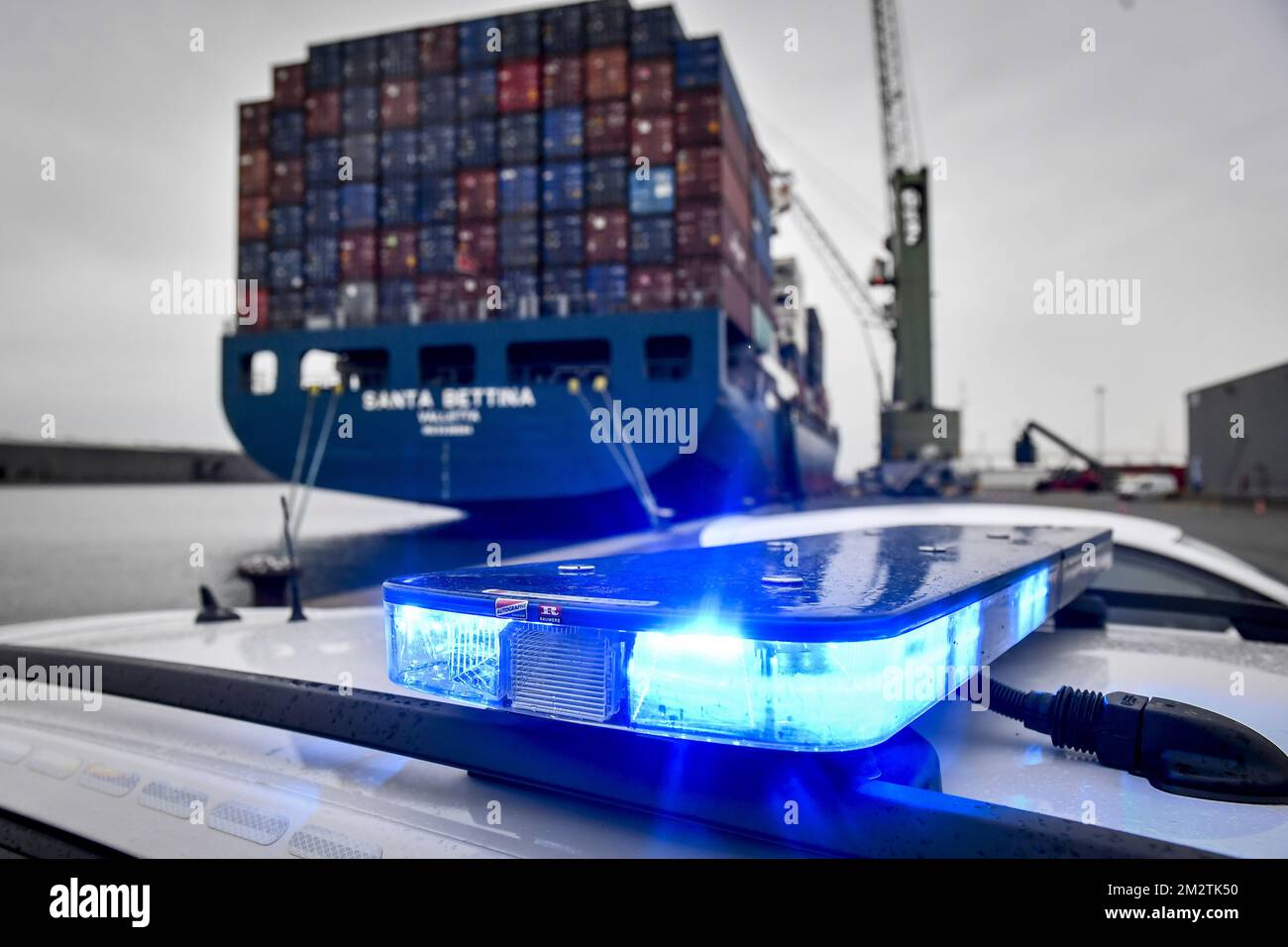 Illustration picture shows a press visit during a control action with ...