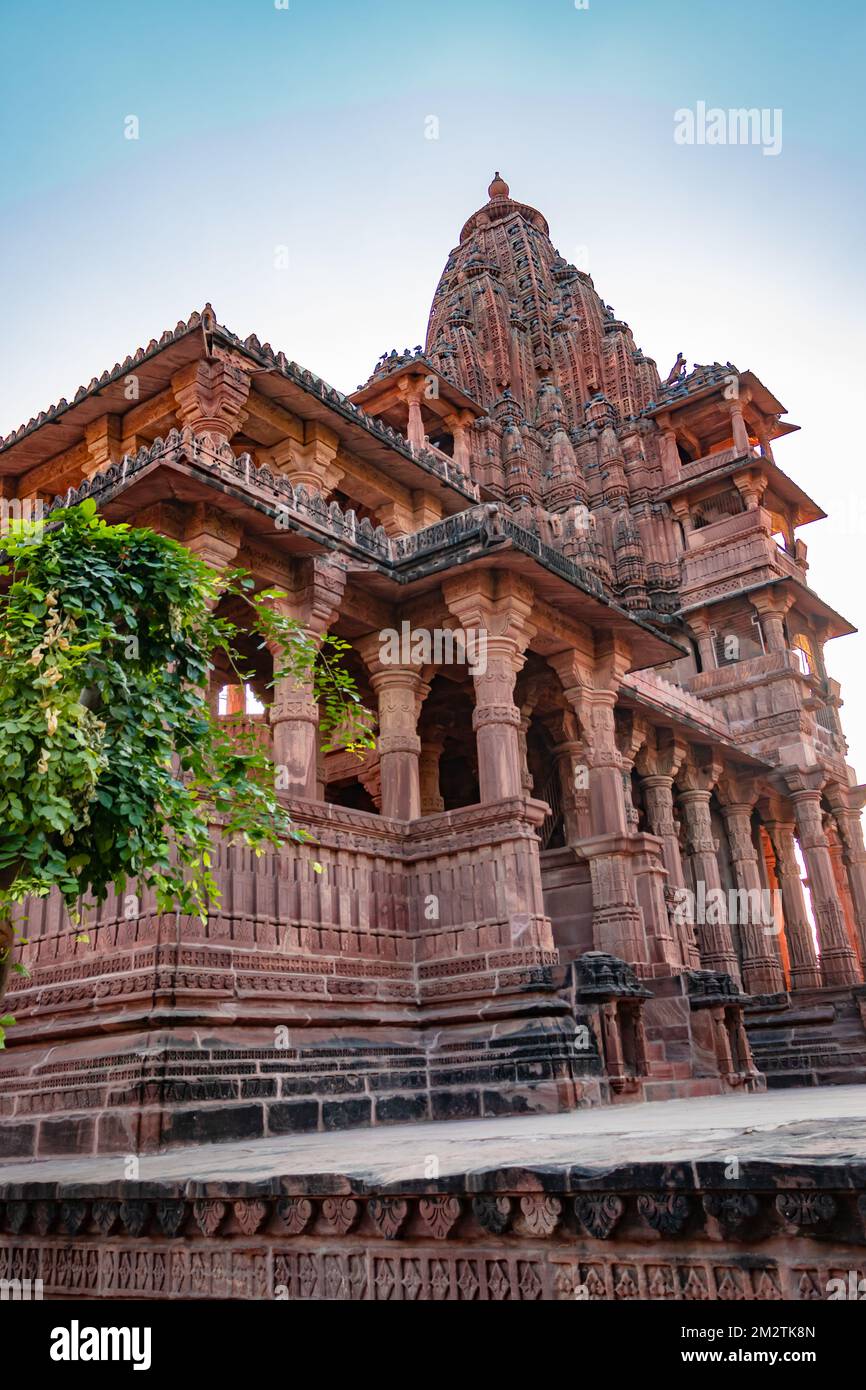 ancient hindu temple architecture with bright sky from unique angle at ...