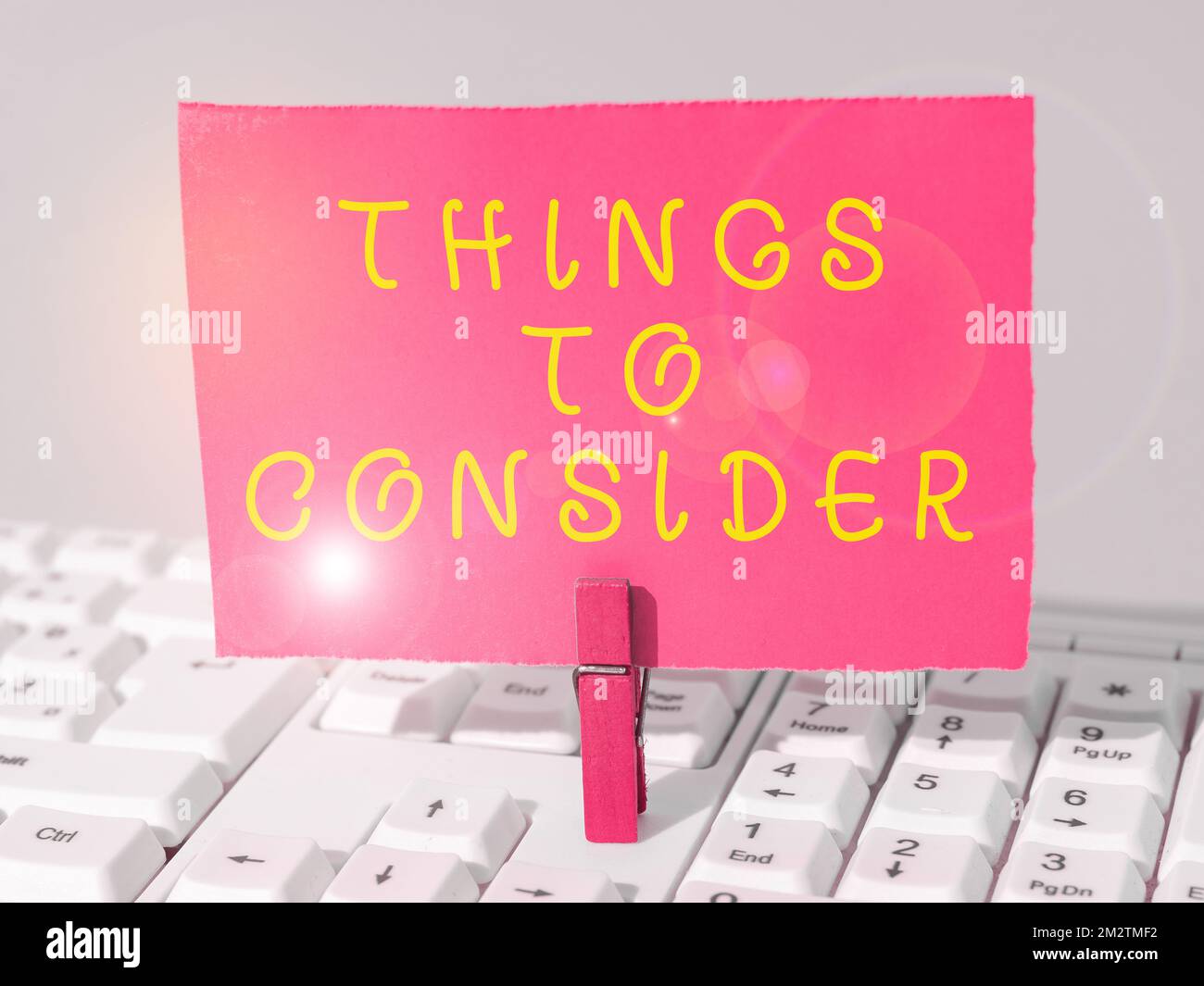 Hand writing sign Things To Consider. Business concept list to check or ...