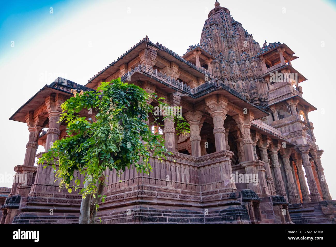 ancient hindu temple architecture with bright sky from unique angle at ...