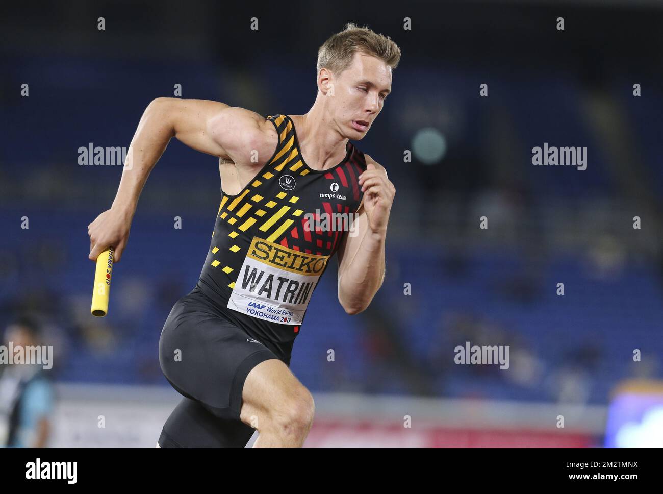 Belgian Julien Watrin pictured during the 4x400m men's race at the IAAF ...