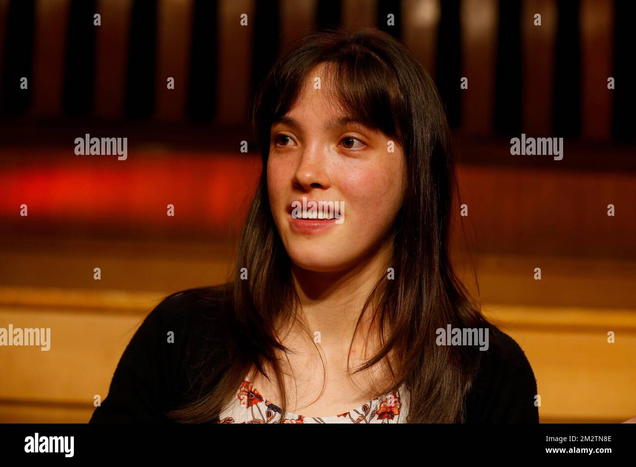 Finalist Sylvia Huang poses for the photographer at the last session of ...
