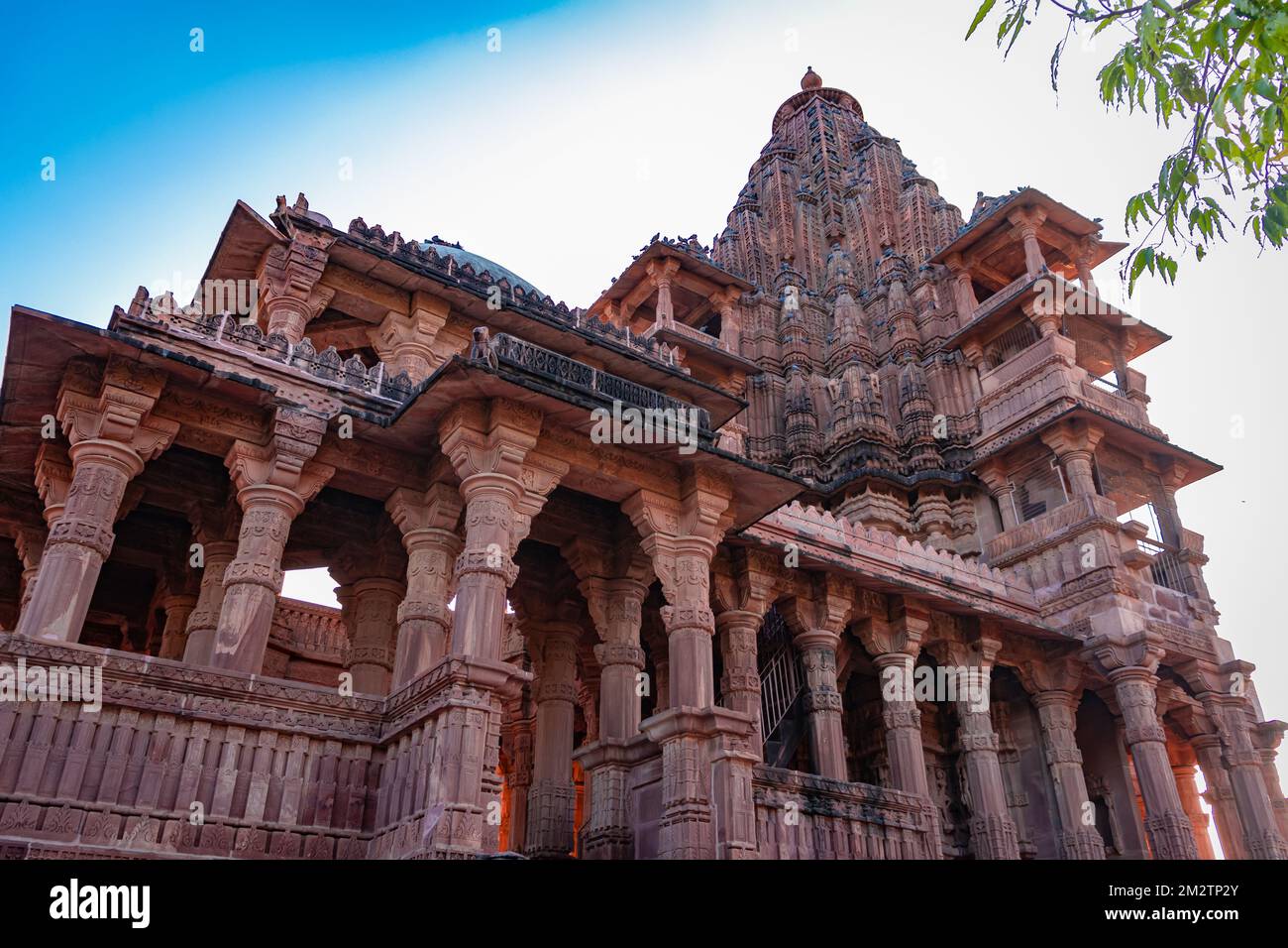 ancient hindu temple architecture with bright sky from unique angle at ...