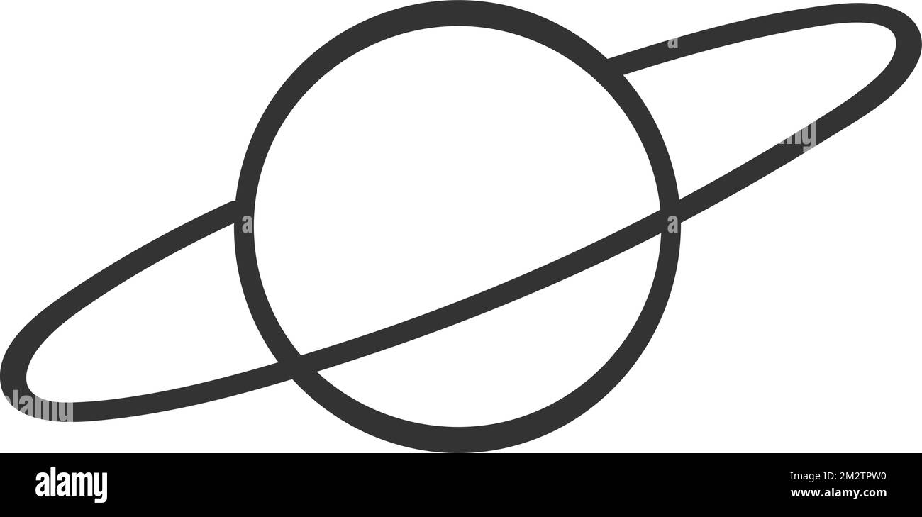 planet icon with an orbital ring, vector logo sign planet with orbit ...