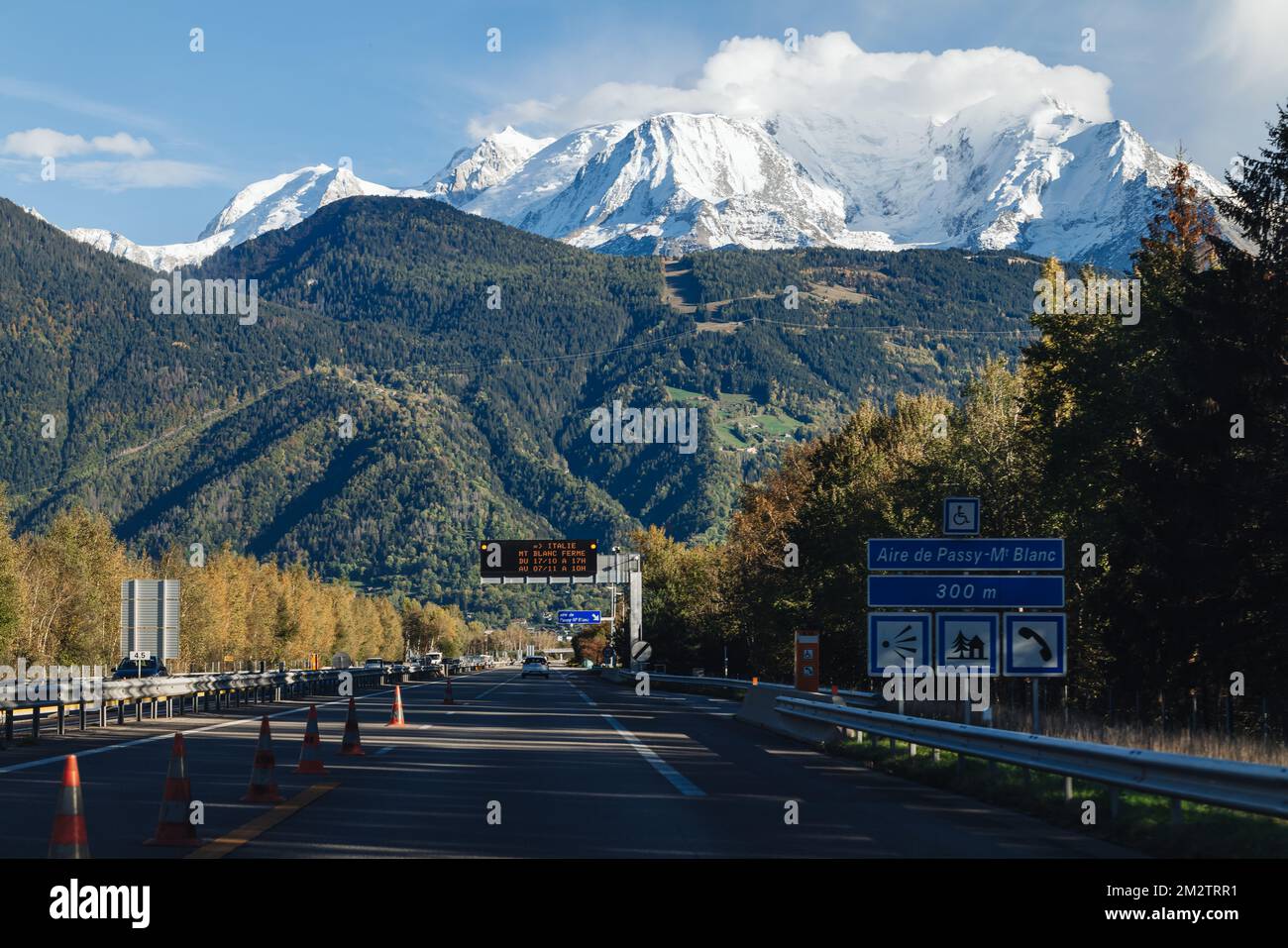 France-October 2022: Mont Blanc mountain view from France border Stock ...