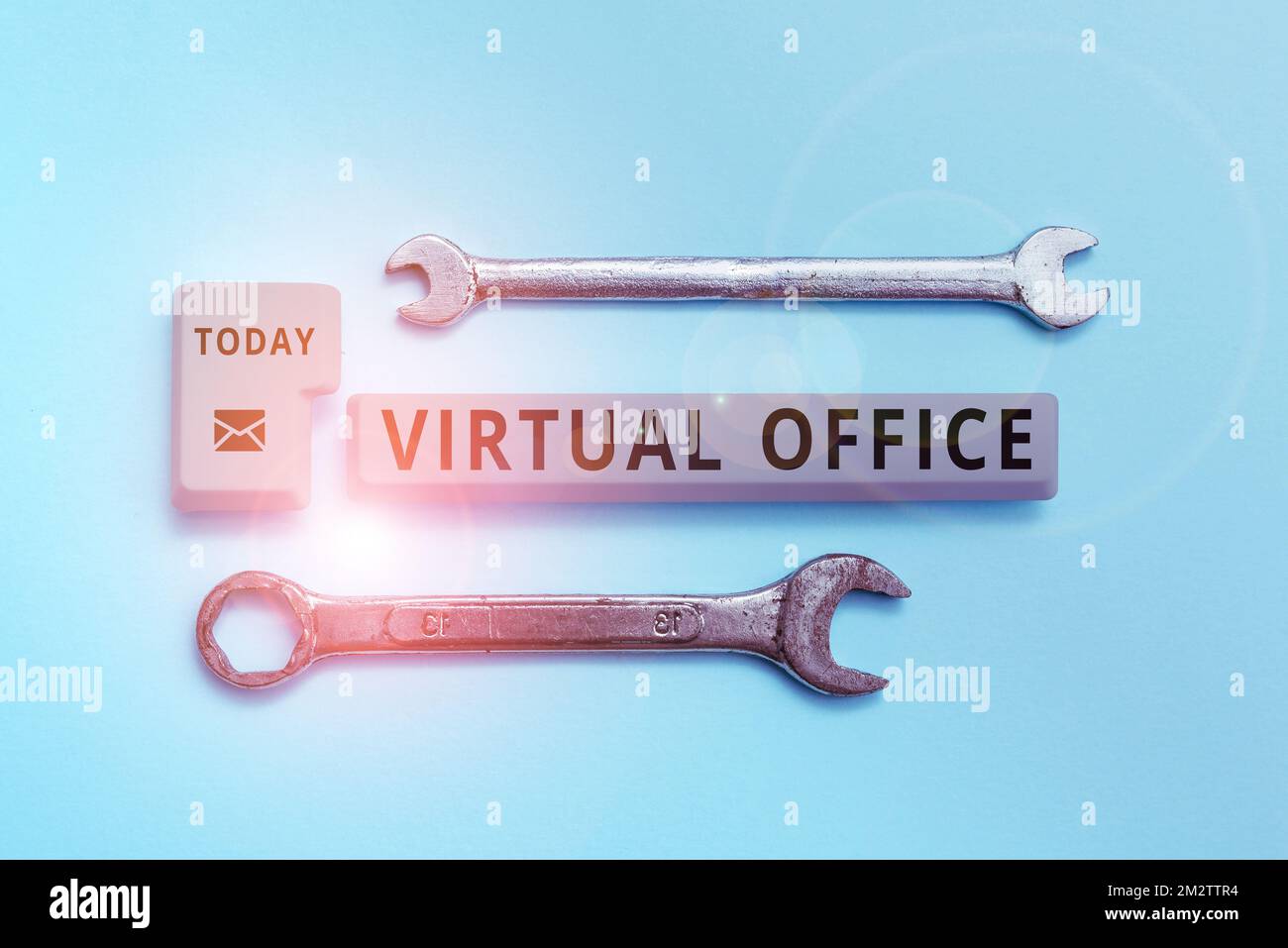 Conceptual caption Virtual Office. Business concept Mobile work ...