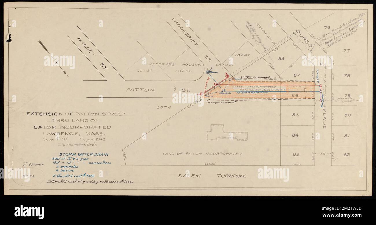 Extension of Patton Street thru land of Eaton Incorporated, Lawrence ...