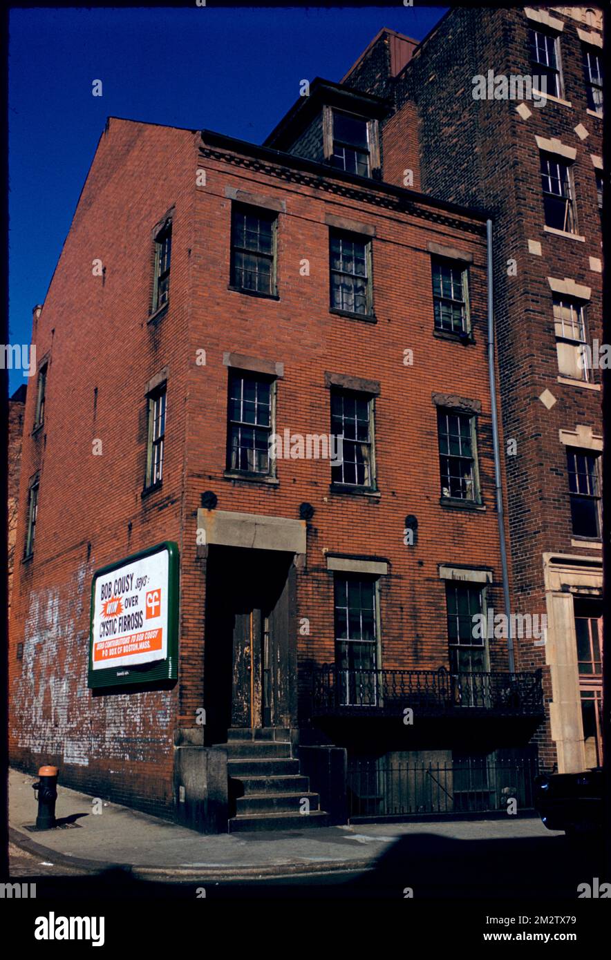 Exterior of brick building on city street corner, Boston , Buildings ...