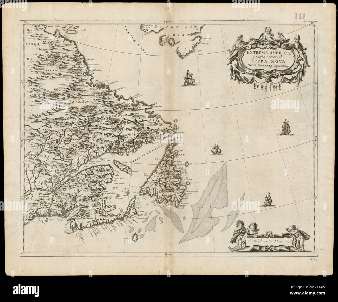Extrema Americae versus Boream, ubi Terra Nova, Nova Francia ...