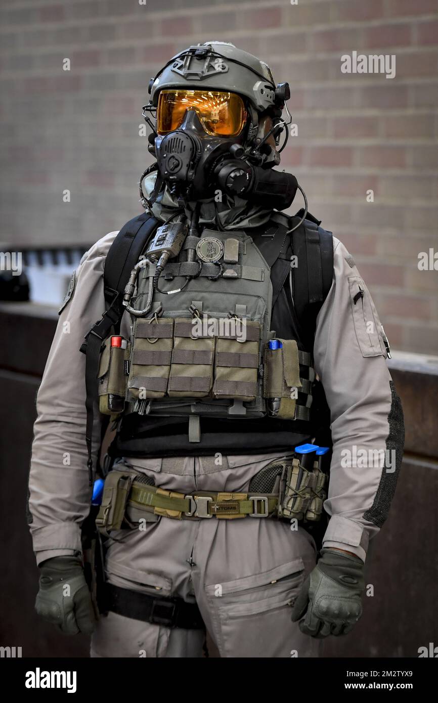 Illustration picture shows a masked and equiped member of the Special ...