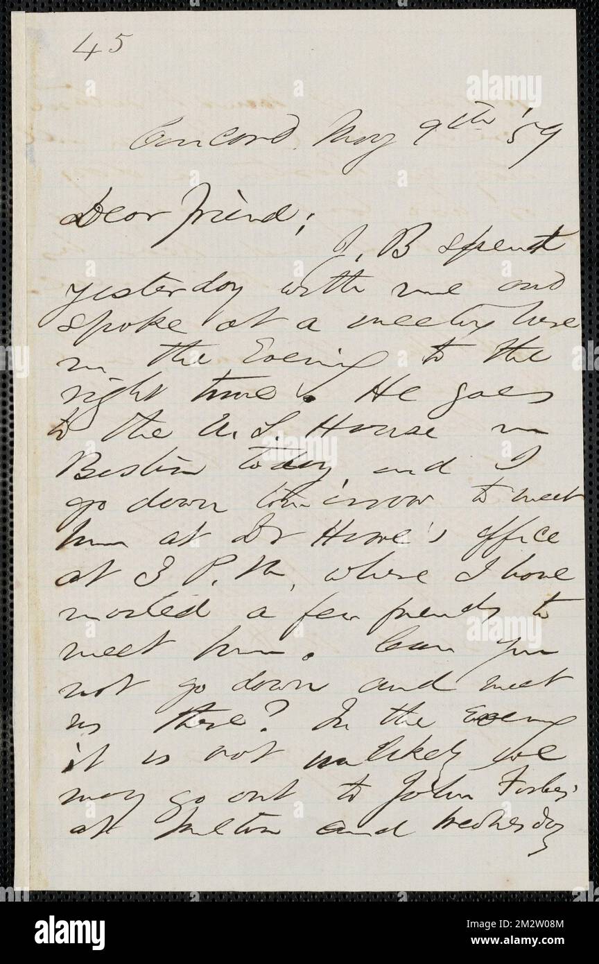 F. B. Sanborn autograph letter signed to [Thomas Wentworth Higginson ...