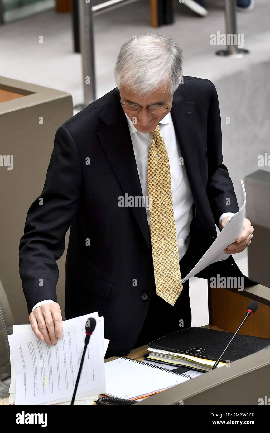 Flemish Minister-President Geert Bourgeois pictured during a plenary ...
