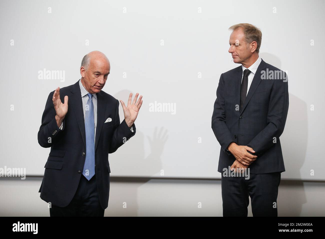 David Elleray and KBVB URBSFA CEO Peter Bossaert pictured during a ...