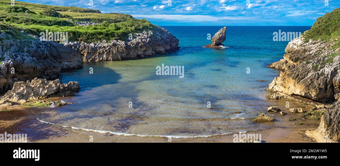 Beach of Buelna, Coastline and Cliffs, Cantabrian Sea, Buelna, Llanes ...