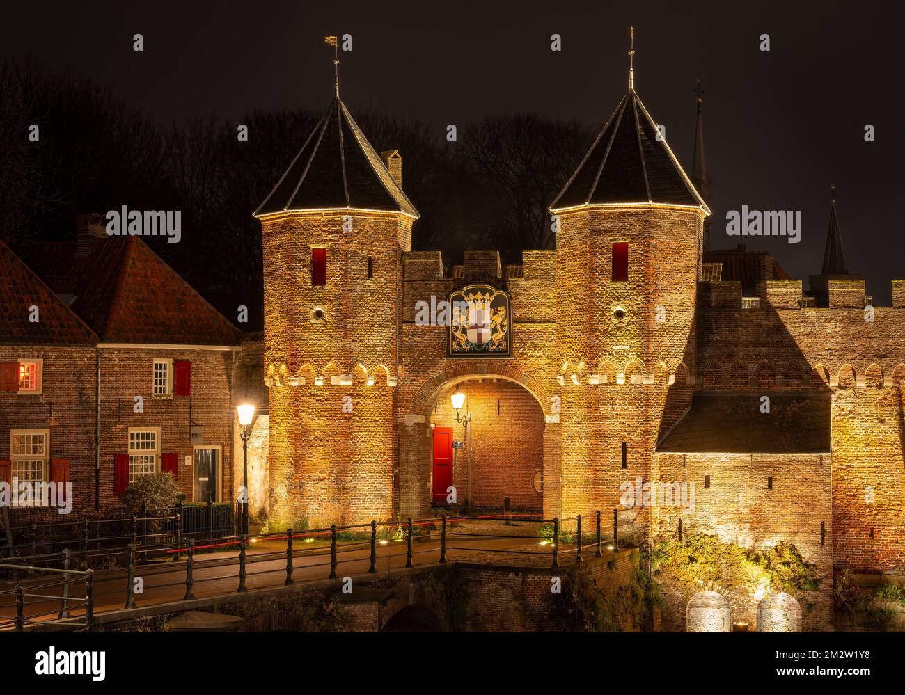 Medieval city gate known as The Koppelpoort in the city of Amersfoort ...