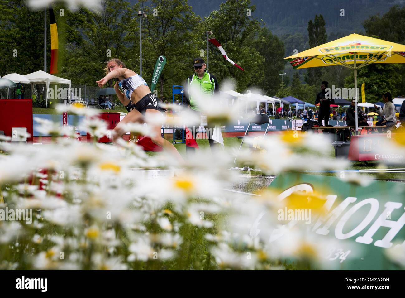 Athlete Hanne Maudens pictured in action during the shot put event of ...