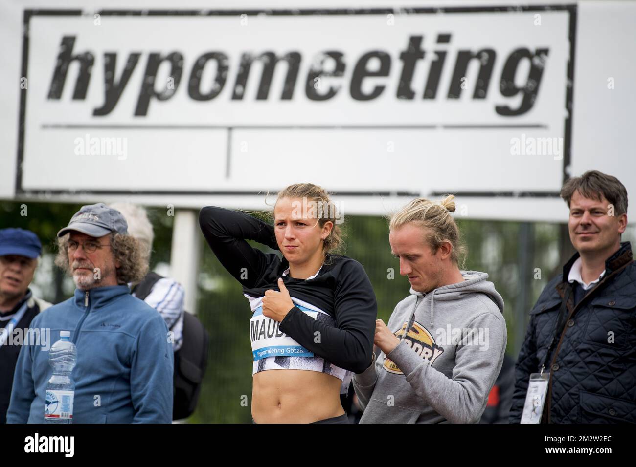 Athlete Hanne Maudens pictured in action during the shot put event of ...