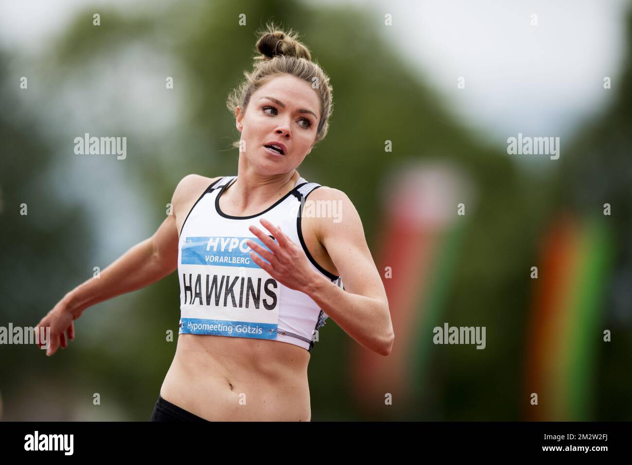 Chari Hawkins pictured in action during the 200m race of the women's ...