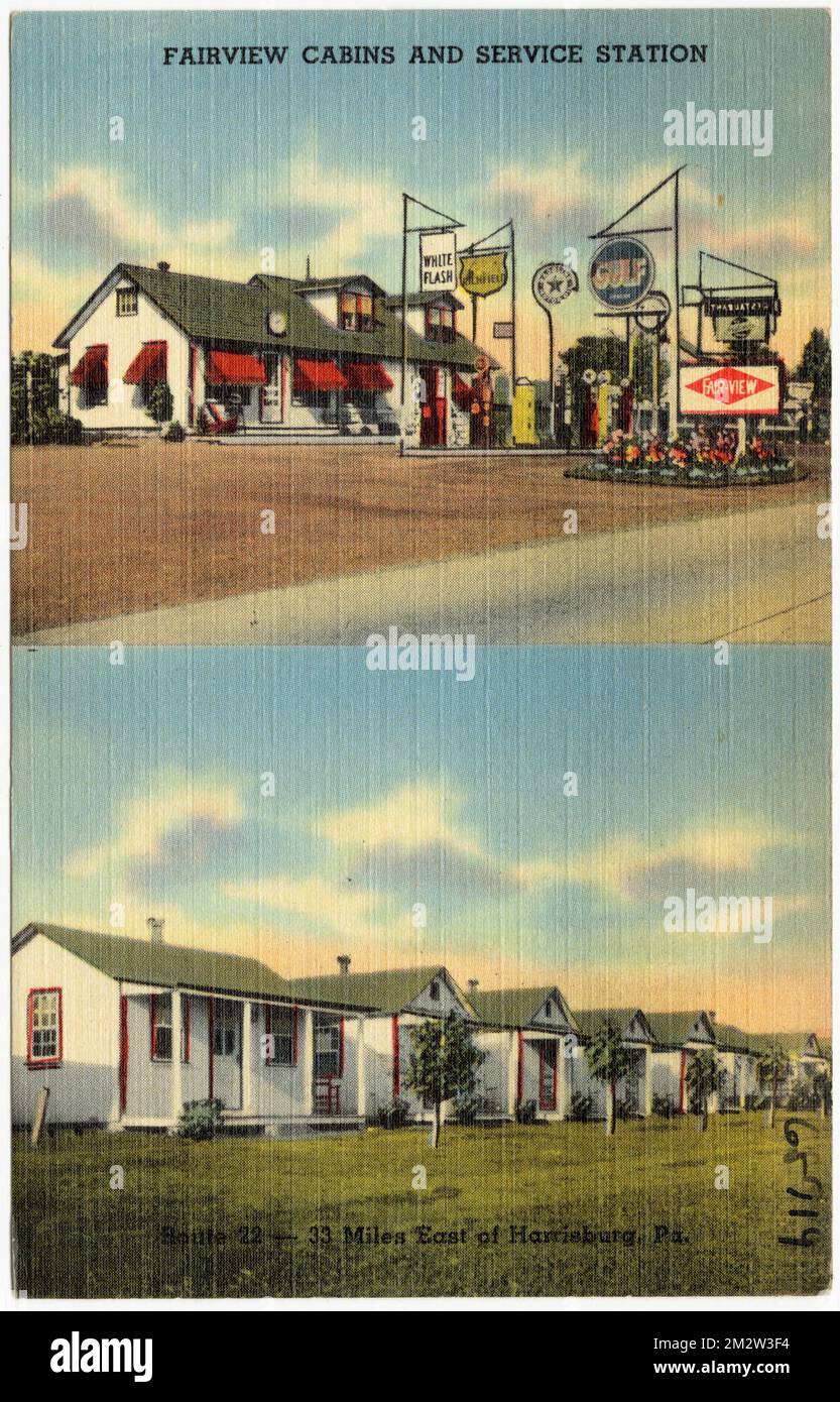 Fairview Cabins and Service Station, Route 22 -- 33 miles east of ...