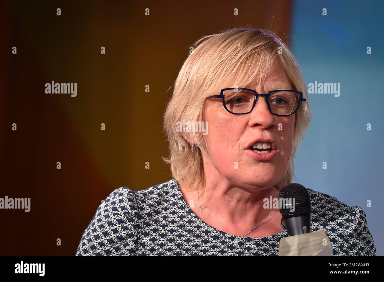 PVDA - PTB Maria Vindevoghel pictured during the post-election meeting ...