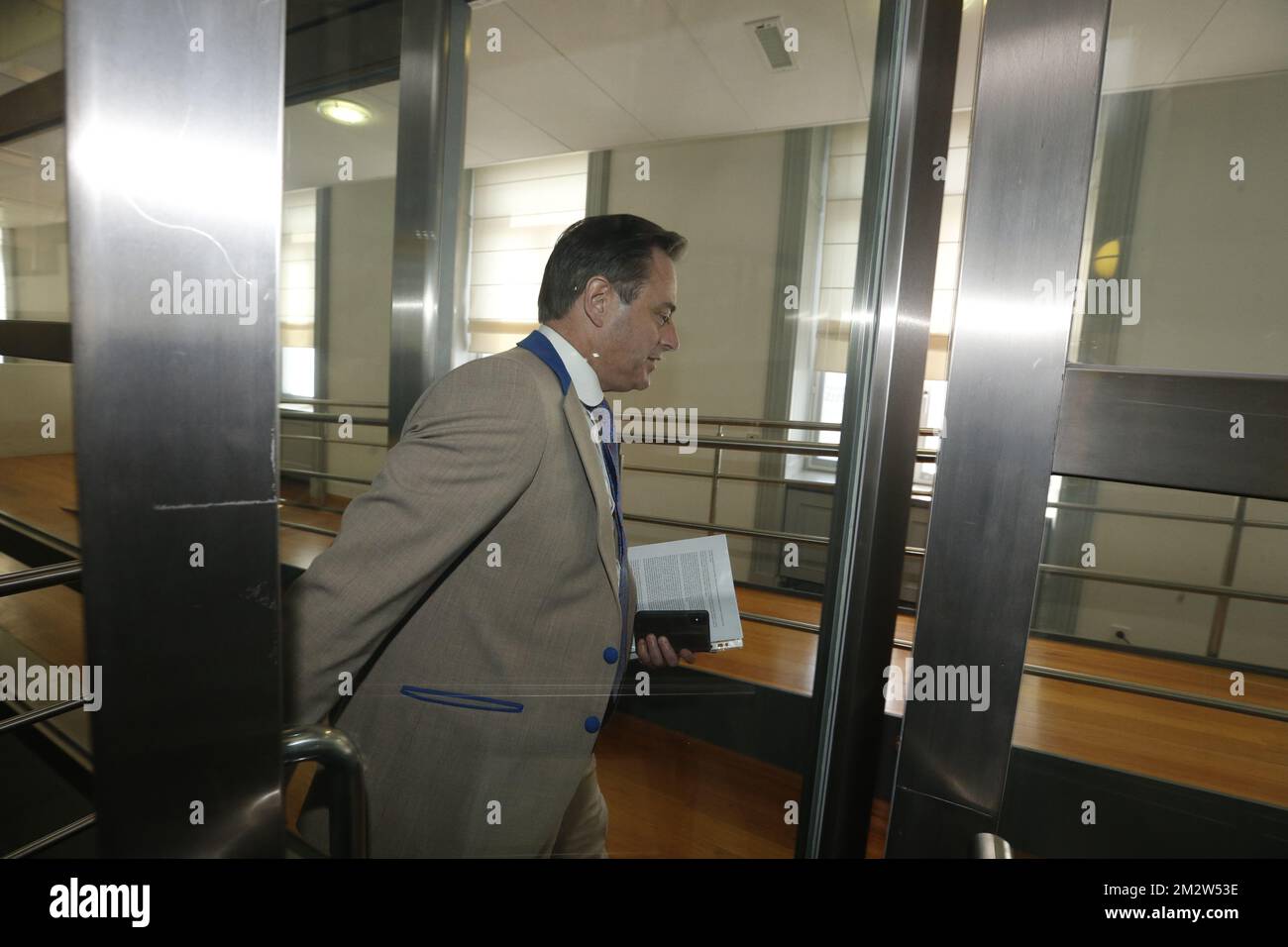 N-VA chairman Bart De Wever arrives for a party bureau of conservative ...