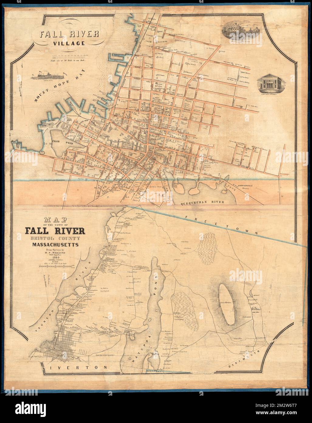 Fall River Village ; Map of the town of Fall River, Bristol County ...