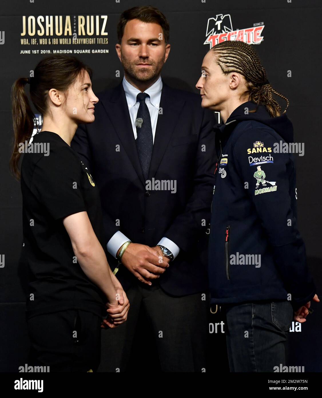 Irish Katie Taylor and Belgian boxer Delfine Persoon pictured during a ...