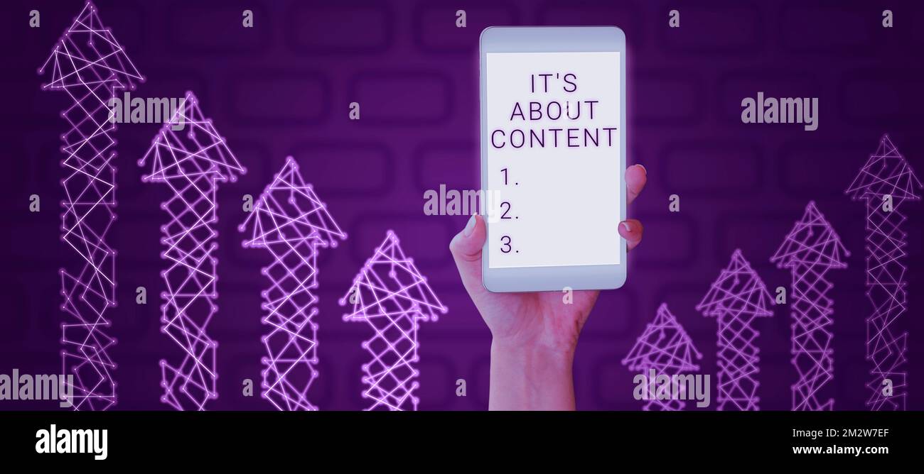 Conceptual display It's About Content. Word Written on crucial website ...
