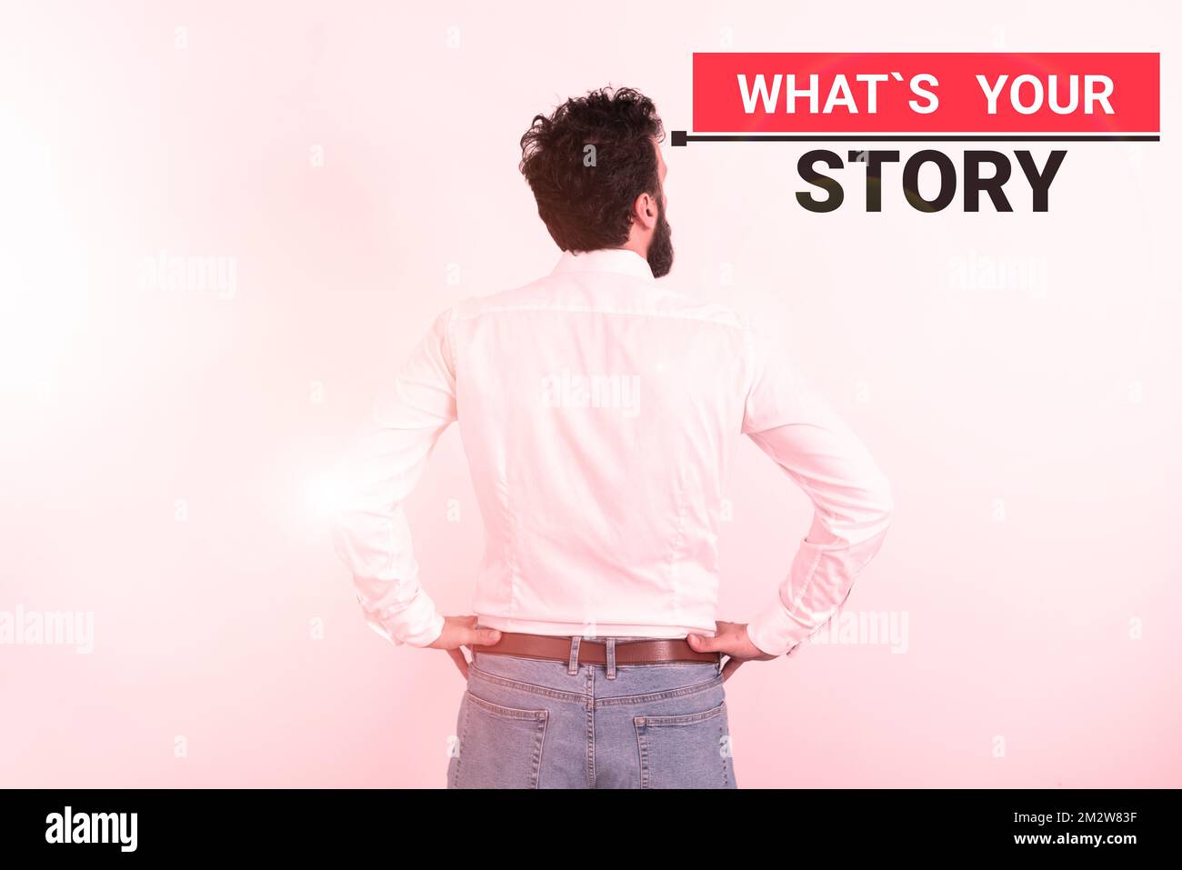 Sign displaying What's Your Story. Business showcase asking someone ...