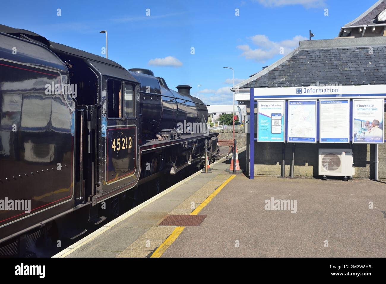 The end of the line. LMS Black Five No 45212 at Mallaig after hauling ...