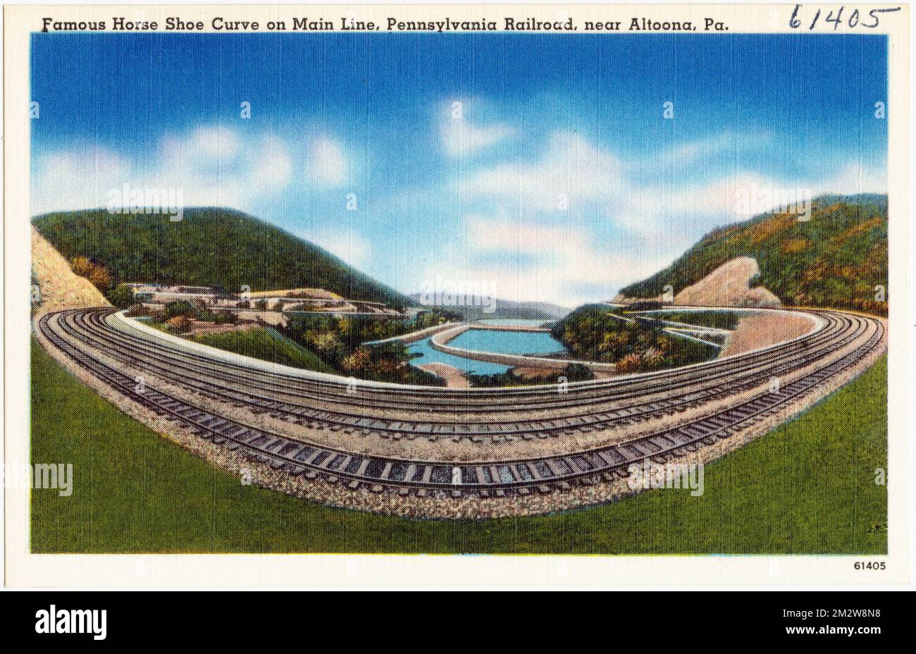 Famous Horse Shoe Curve on main line, Pennsylvania Railroad, near ...