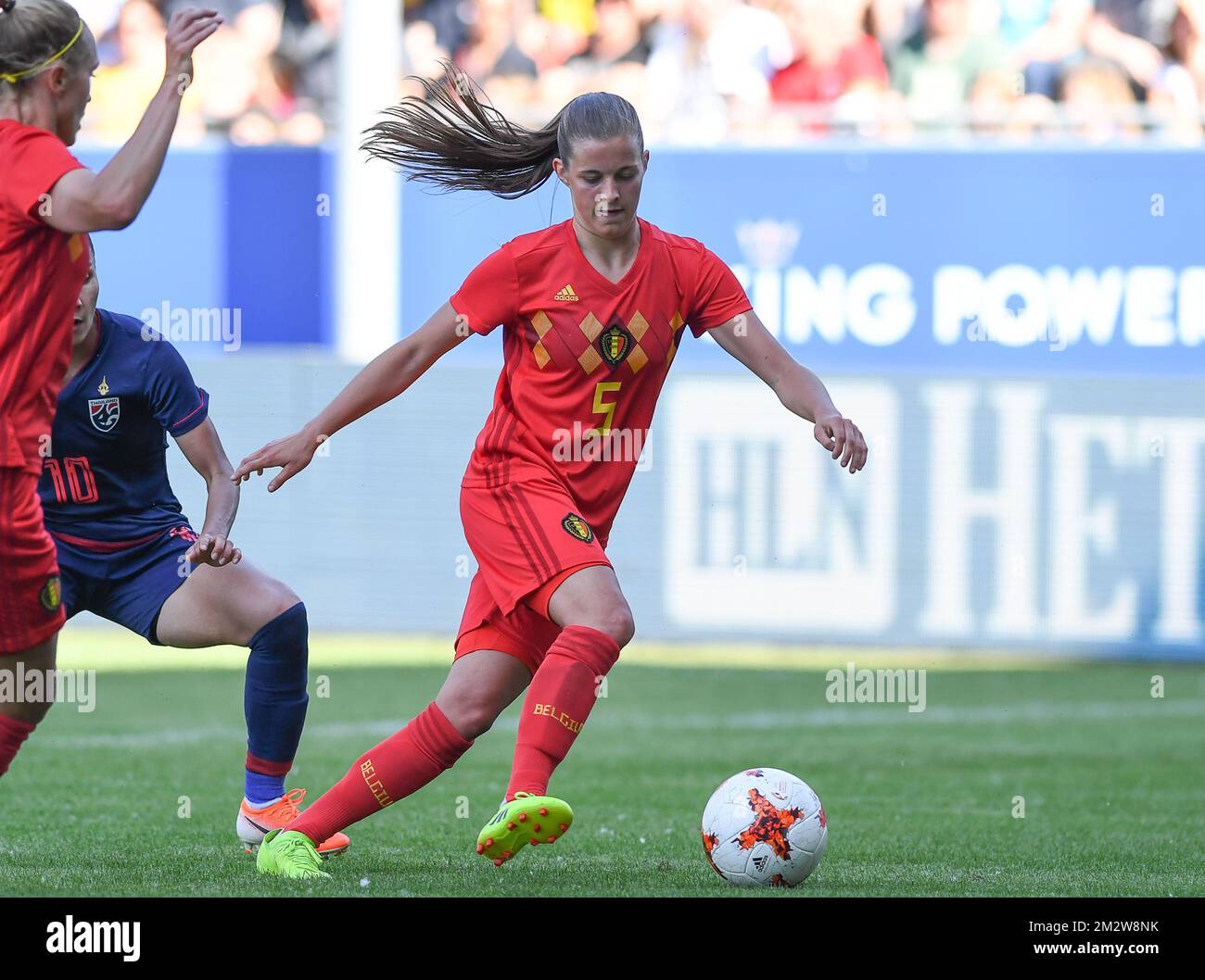 Belgium's Shari Van Belle pictured in action during a soccer game ...