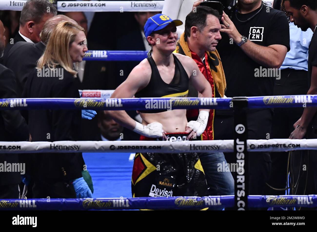 Belgian Delfine Persoon pictured at the end of her boxing fight against ...