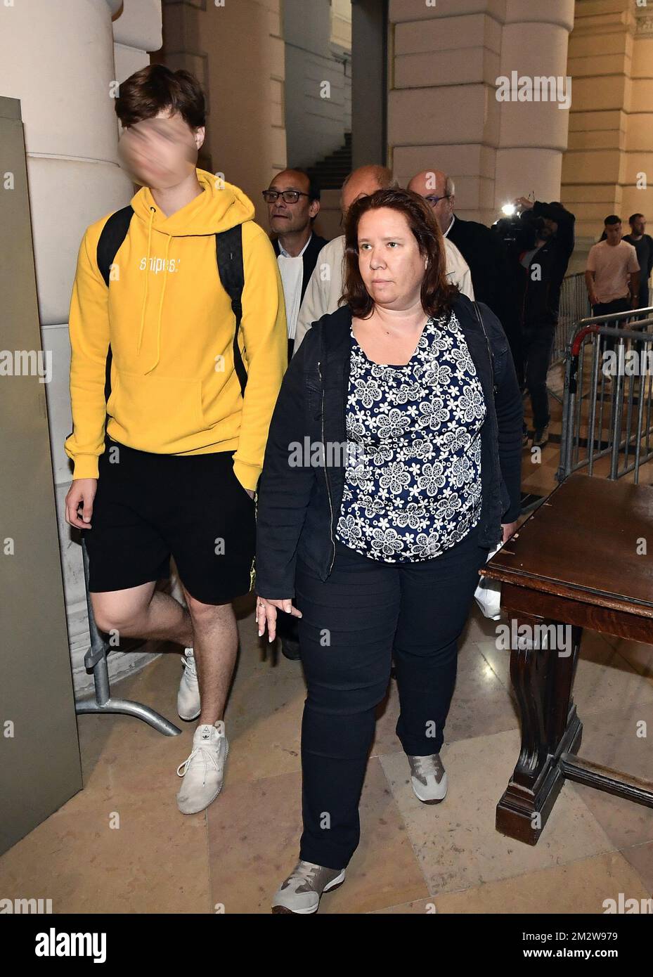 A young man and Accused Sylvia B. pictured at the start of the trial ...