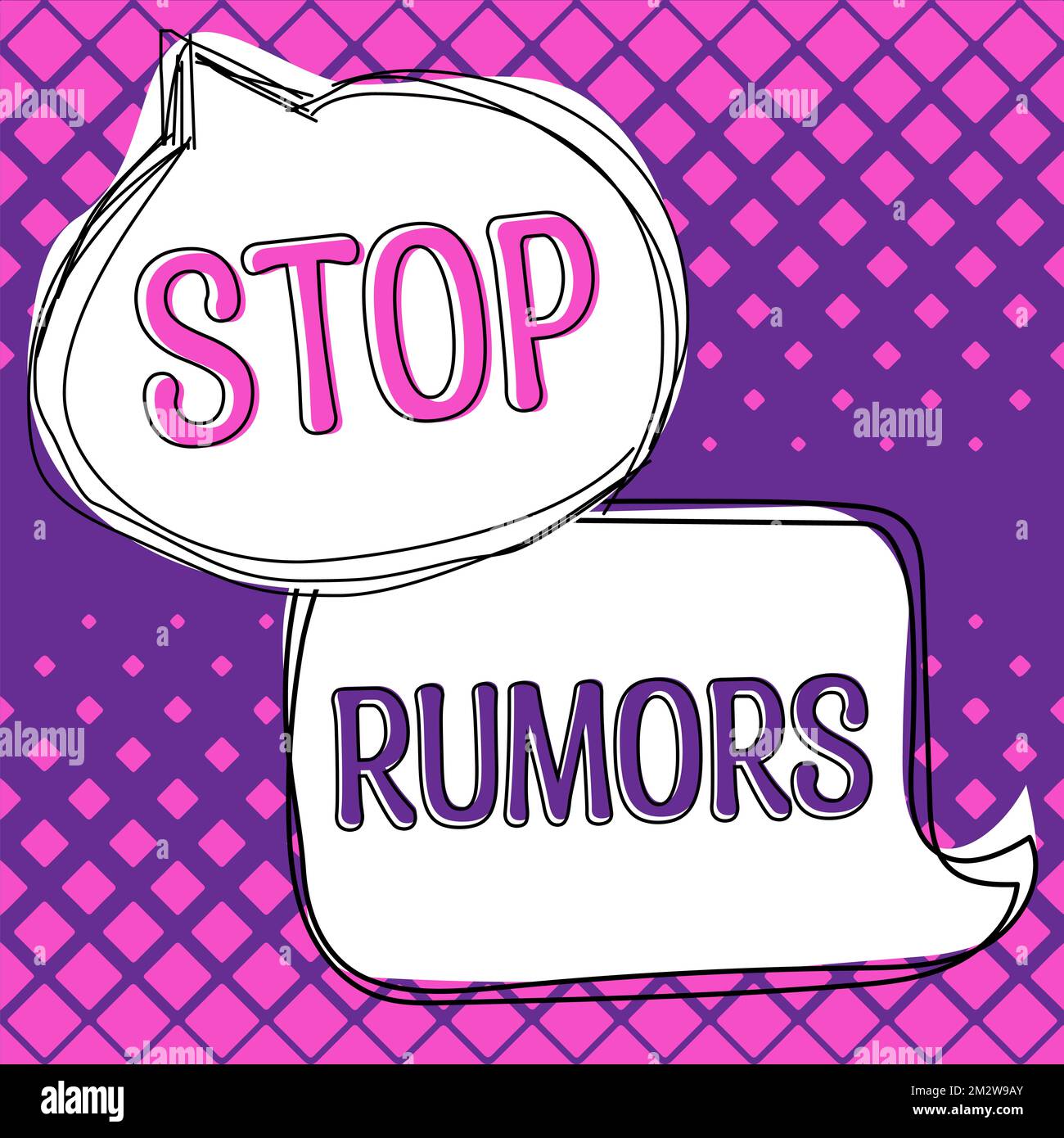 Sign displaying Stop Rumors. Word Written on put an end circulating the ...