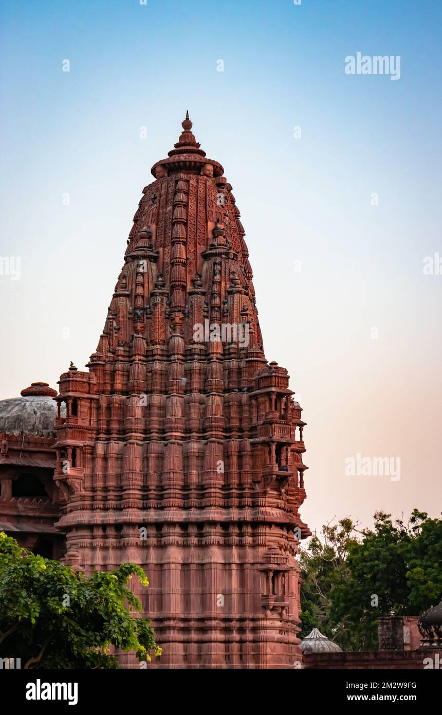 ancient hindu temple architecture with bright sky from unique angle at ...