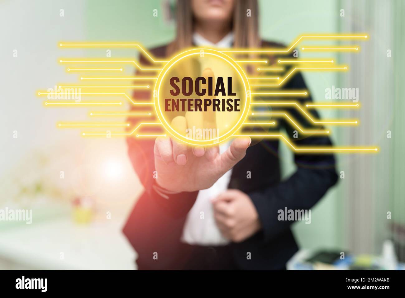 Text caption presenting Social Enterprise. Concept meaning Business ...