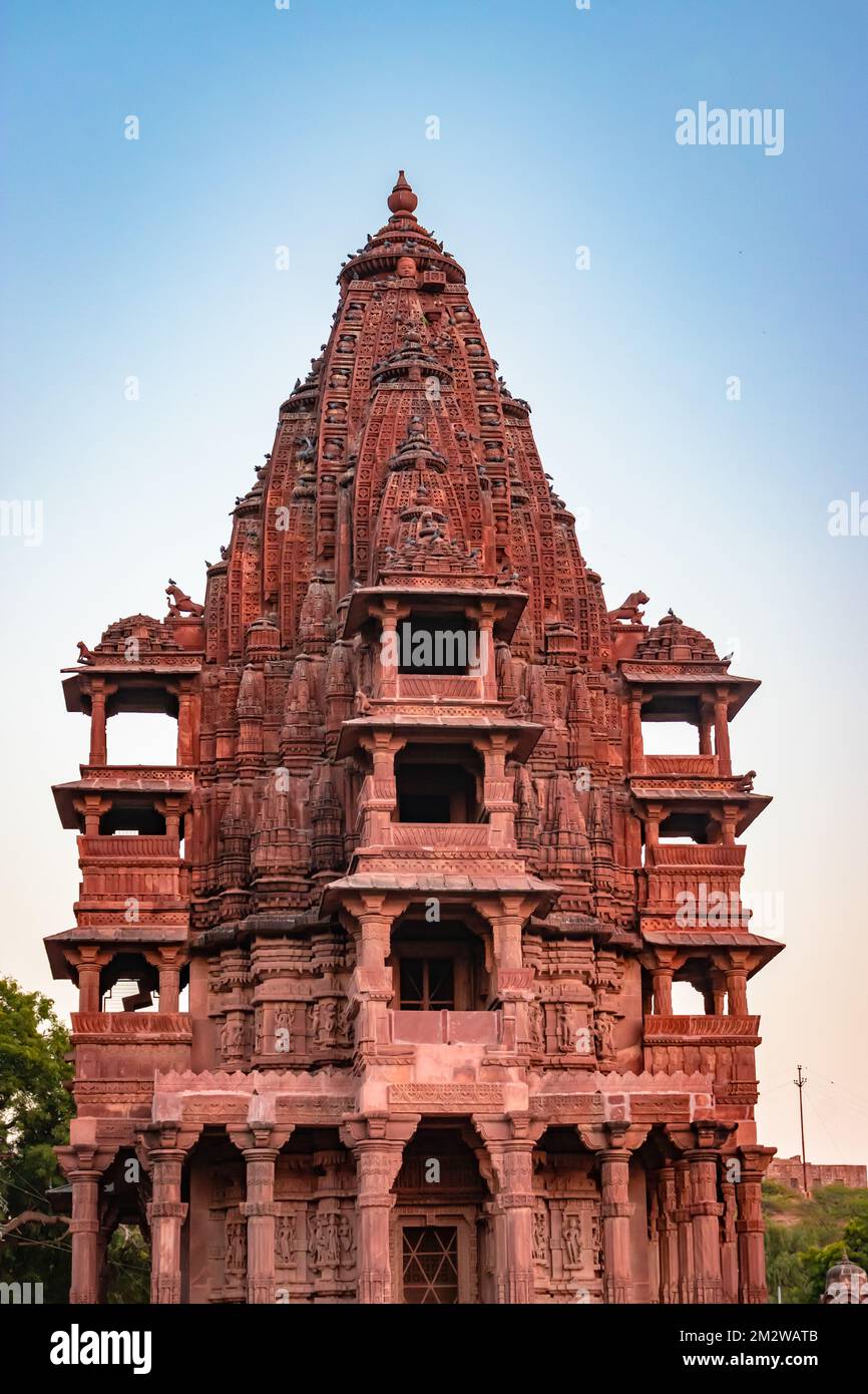 ancient hindu temple architecture with bright sky from unique angle at ...
