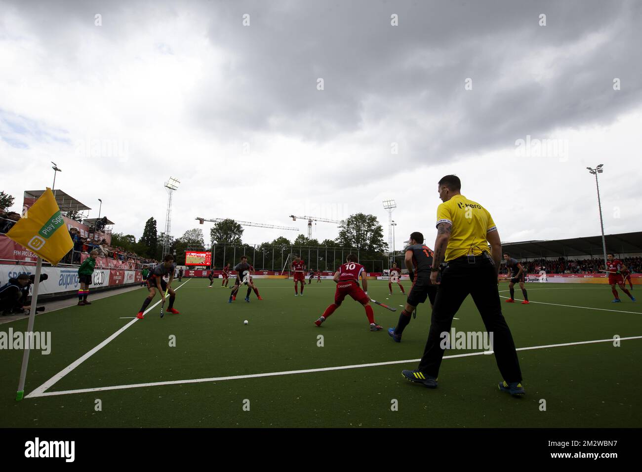 Illustration picture shows a field hockey game between Belgium's Red ...