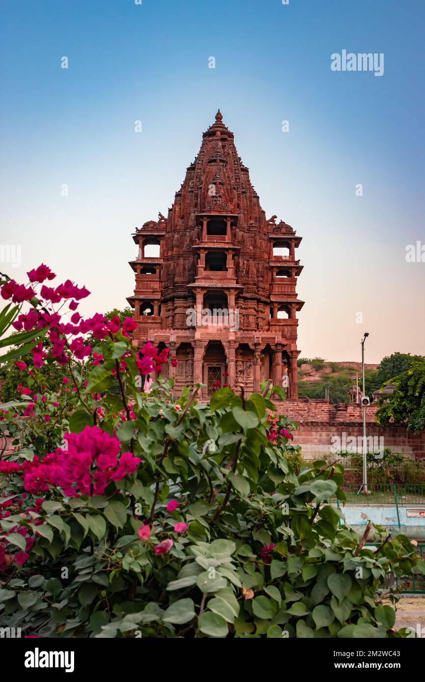 ancient hindu temple architecture with bright sky from unique angle at ...