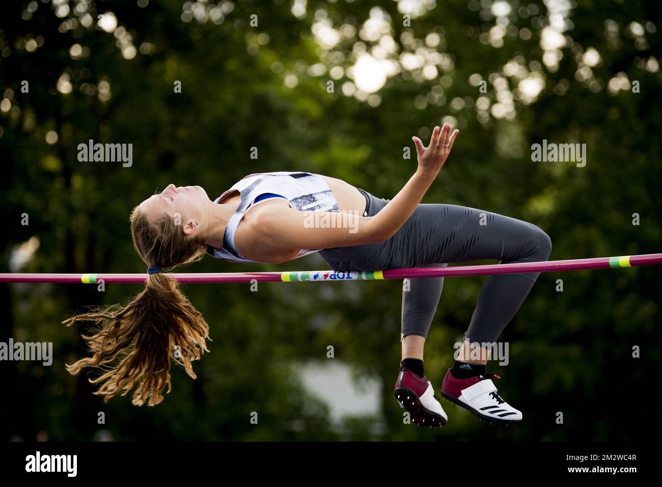 Athlete Hanne Maudens pictured in action during the high jump event at ...
