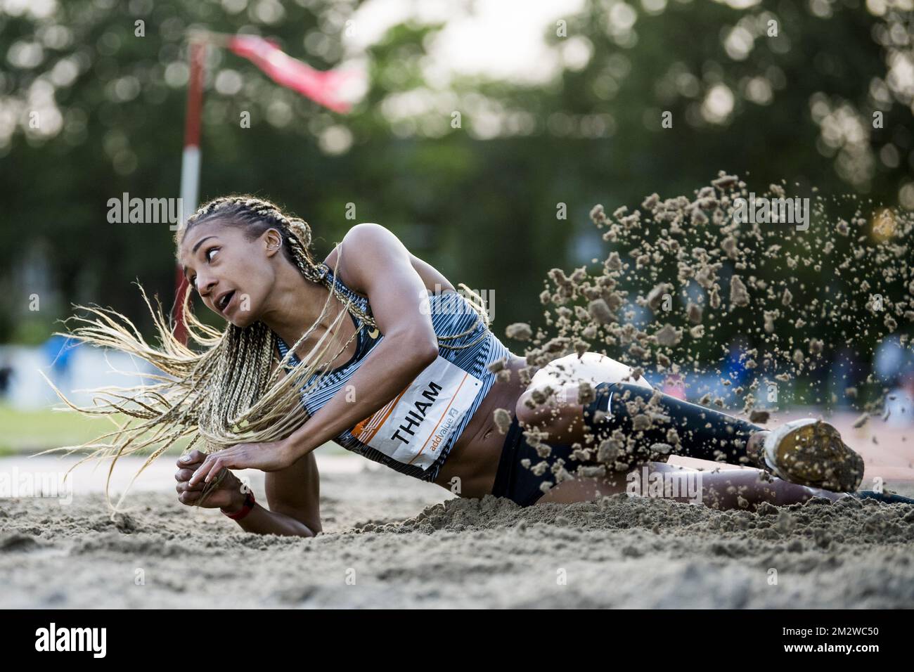 Belgian Nafissatou Nafi Thiam pictured in action during the women's ...