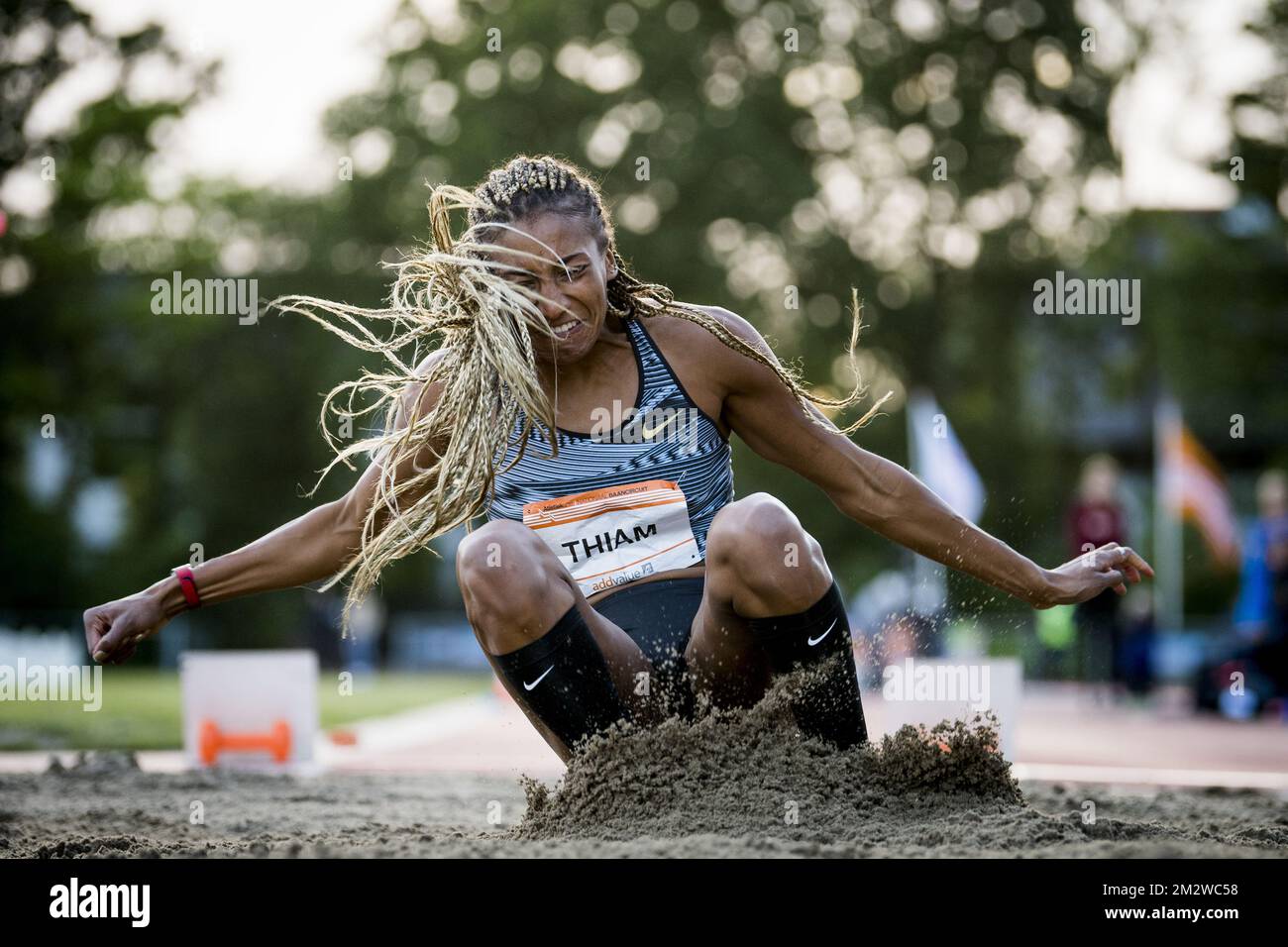 Belgian Nafissatou Nafi Thiam pictured in action during the women's ...