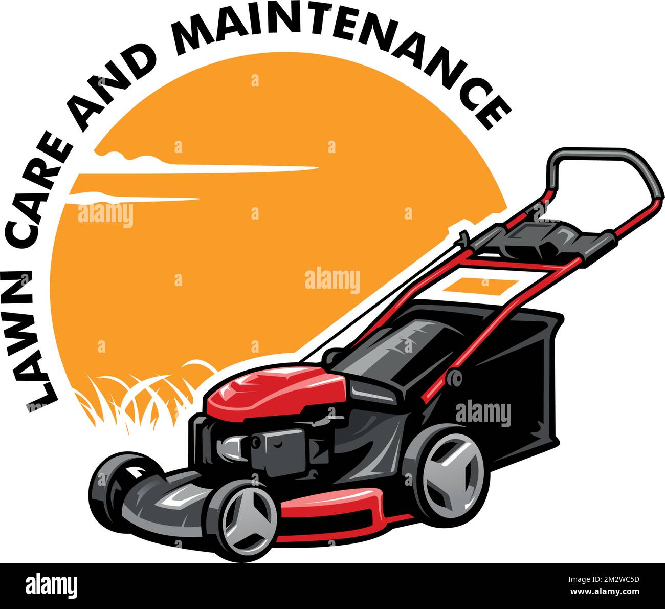 A vector of logo design with lawn mower Stock Vector Image & Art - Alamy