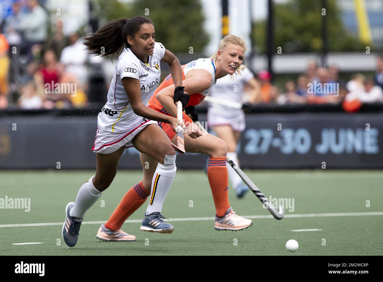 Belgium's Ambre Ballenghien and Netherlands' Caia van Maasakker ...