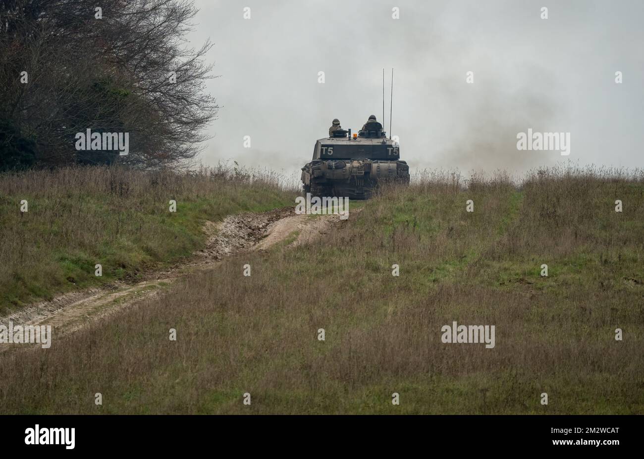 commander and gunner directing action in a British army FV4034 ...